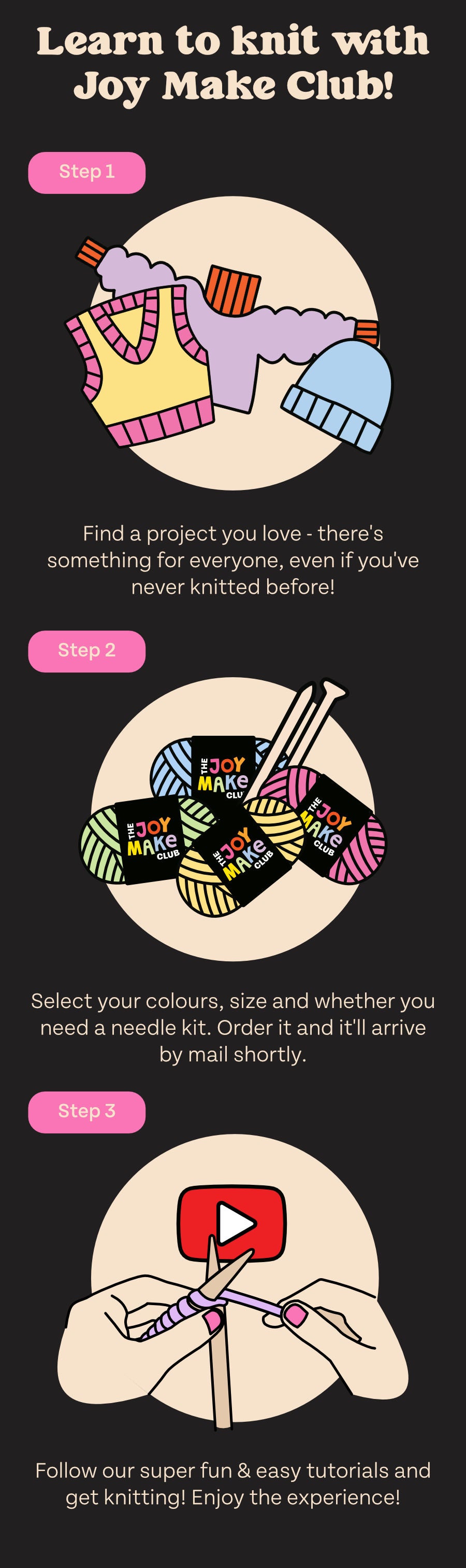 The Joy Make Club: Fun Knitting Kits and Accessories
